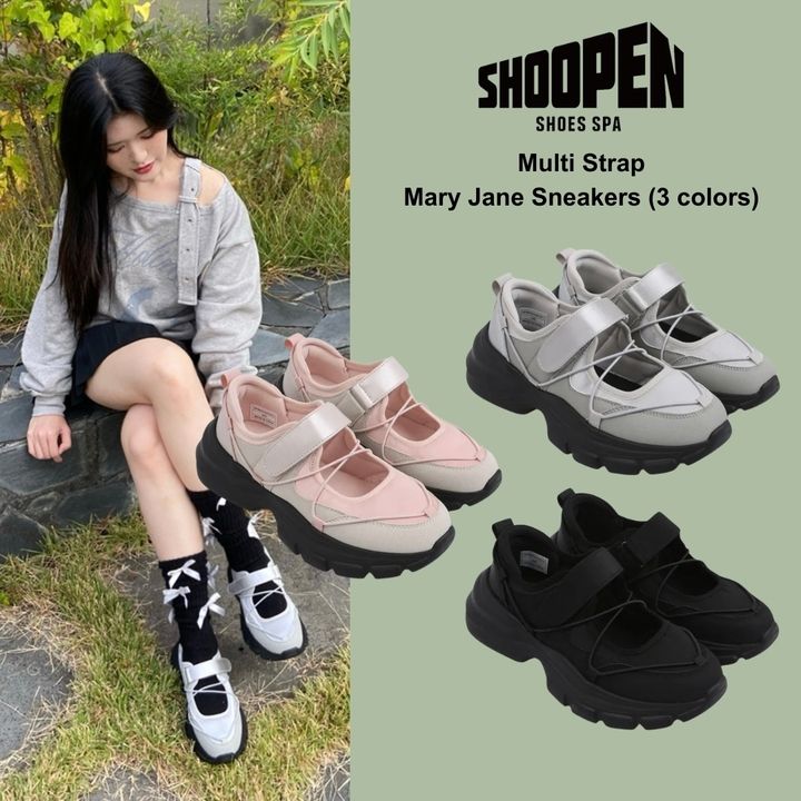 [SHOOPEN] Multi Strap Mary Jane Sneakers (3 colors) | Shopee Philippines