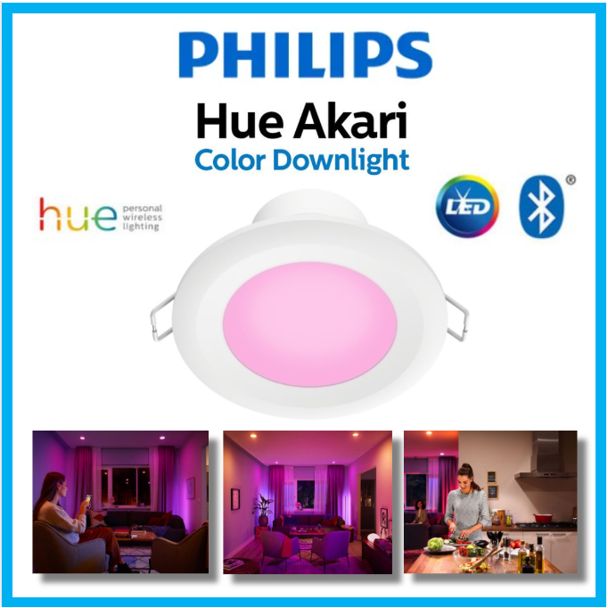 Philips HUE AKARI 4-inch 7.5W COLOUR RECESSED DOWNLIGHT Brightness ...