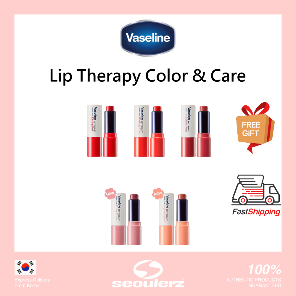 [Vaseline] Lip Therapy Color & Care 5 Colors Kissing Red, Blushing ...