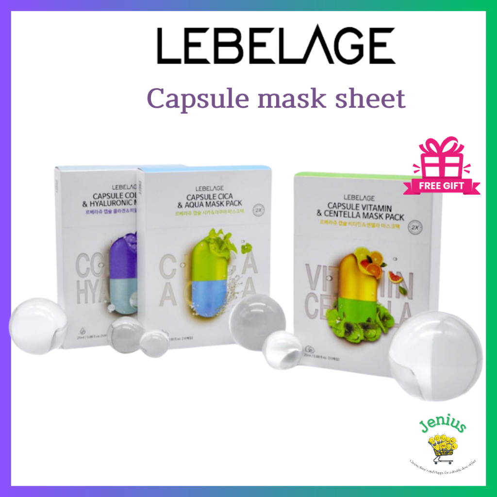 [Lebelage]Capsule mask sheet,Collagen&Hyaluronic,Cica&Aqua,Vitamin&Centella,Korean mask sheet ...