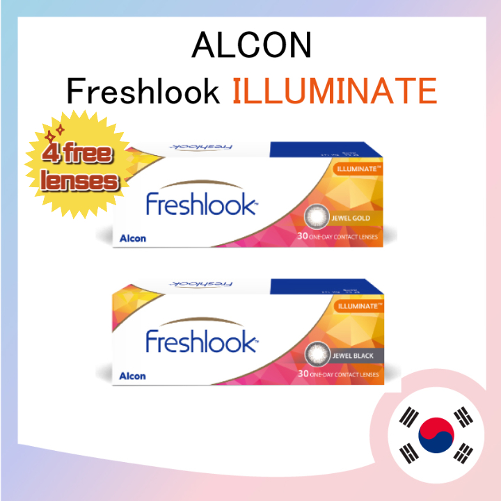 [ ALCON ] Freshlook ILLUMINATE Jewel Black / Jewel Gold 1-Day 30pieces ...