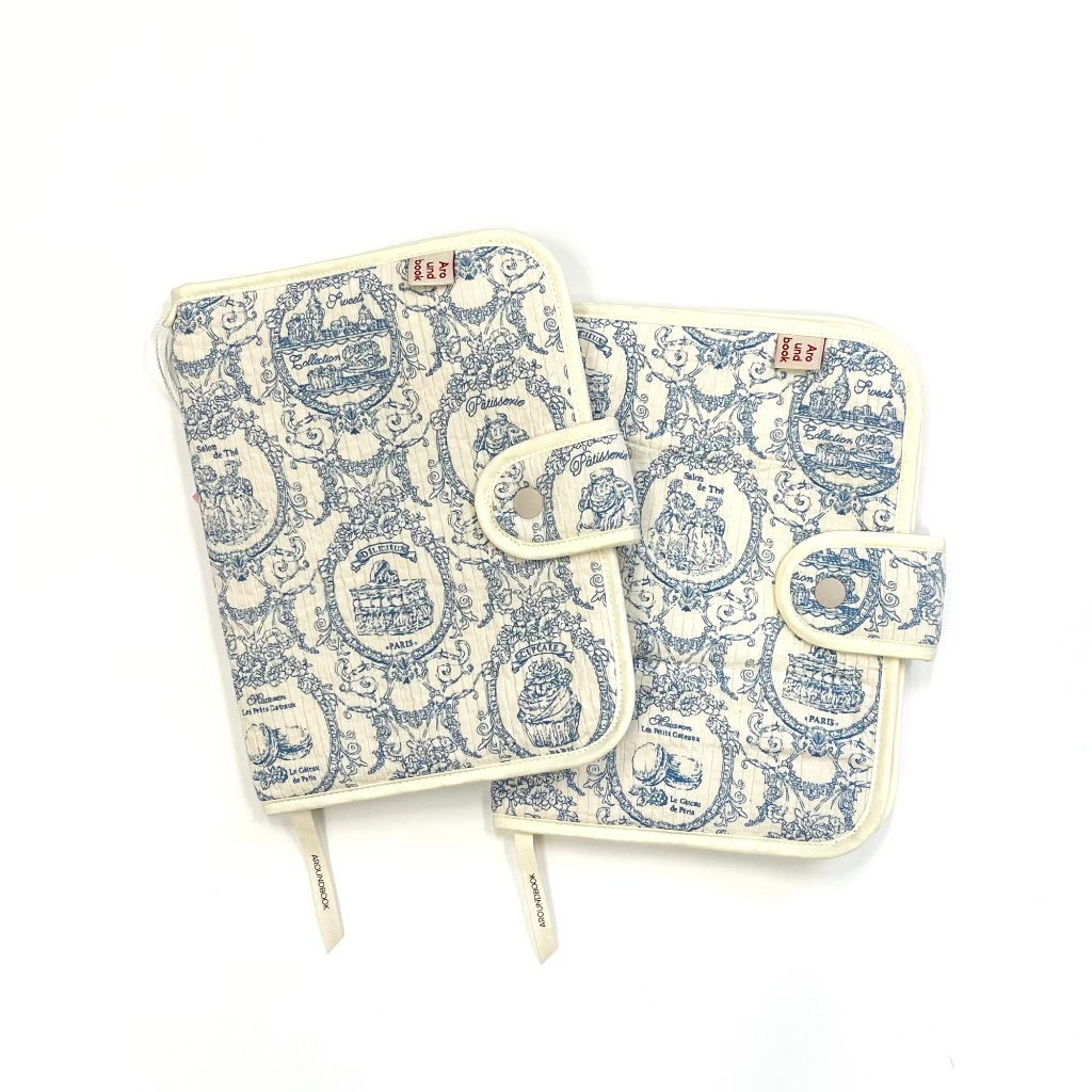 Toile de Jouy Fabric Book Cover [for B6-sized Book / for A5-sized Book ...