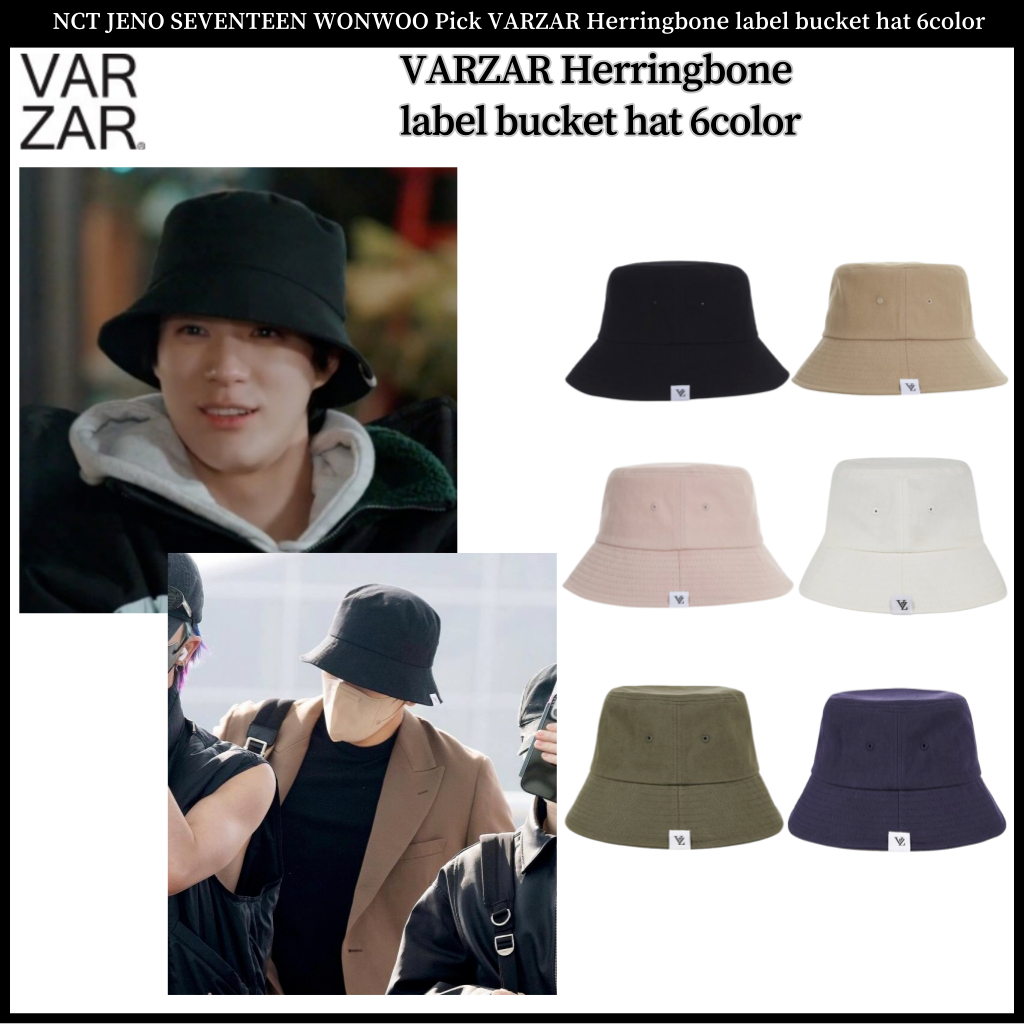 NCT JENO SEVENTEEN WONWOO Pick VARZAR Herringbone label bucket hat ...