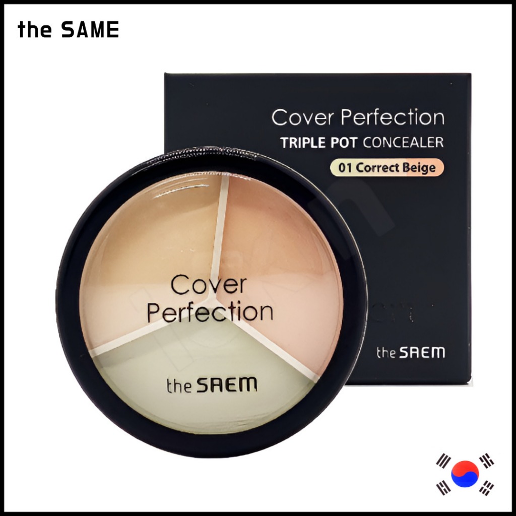 The Saem Cover Perfection Triple Pot Concealer (Correct Beige Color ...