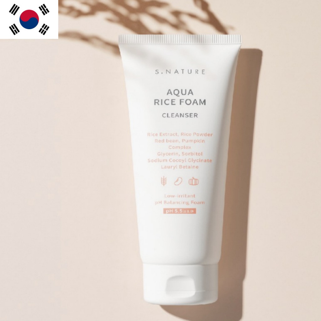 [KOREA] S.Nature Aqua Rice Facial Foam Cleanser Weak Acid 160ml ...