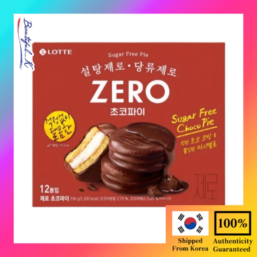 [lotte] zero choco pie sugar free 12 pcs 336g _beautiful_K | Shopee ...