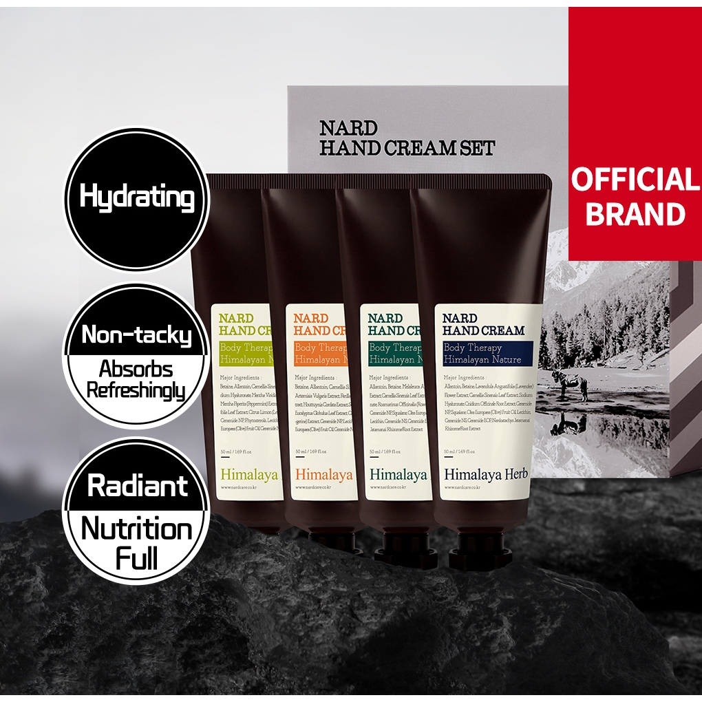[NARD] Hand Cream Set 50ml x 4 (Lavender Musk, Tea Tree Rosemary, Lemon Mint, Tangerin ...