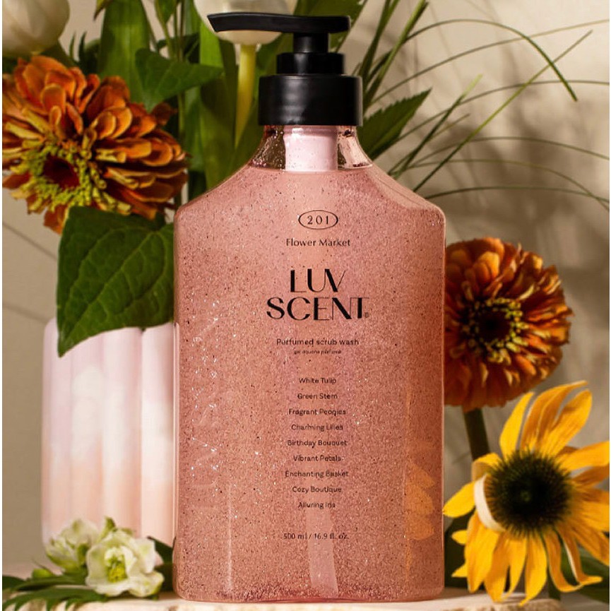 Body Wash Body Scrub 500ml LUVSCENT Flower Market Perfumed Scrub Wash ...