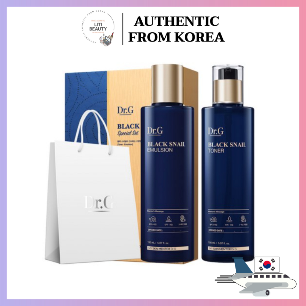 Dr.G Black Snail Toner 150 ml + Emulsion 150 ml Special Gift Set ...