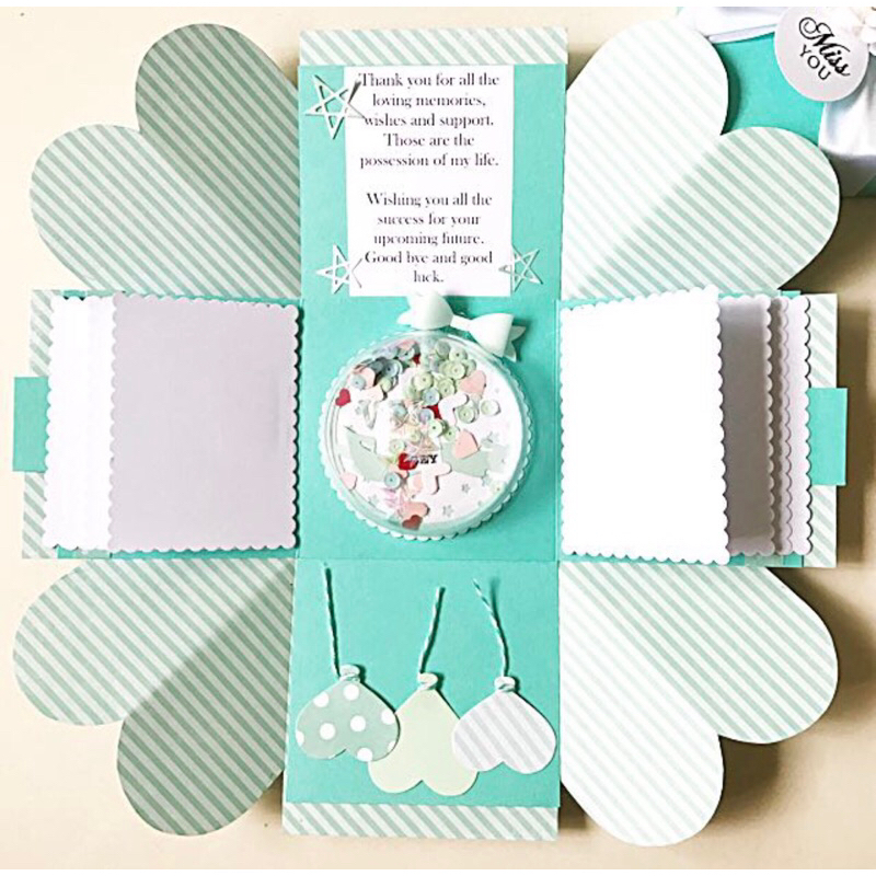we love you farewell handmade interactive explosion box card | Shopee ...