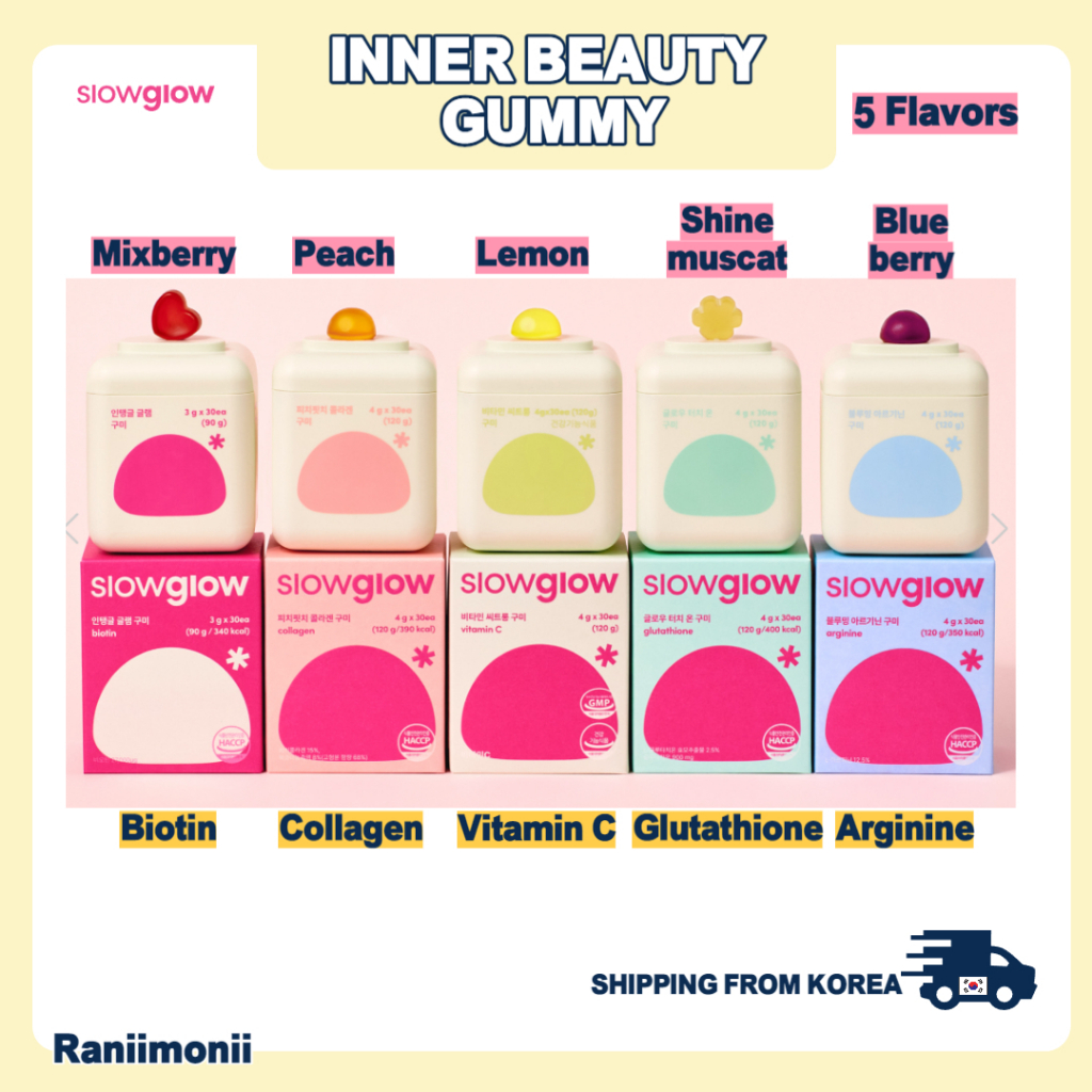 [Slowglow] Inner beauty gummy (30 gummy, 15 days, 5 flavors) #biotin # ...