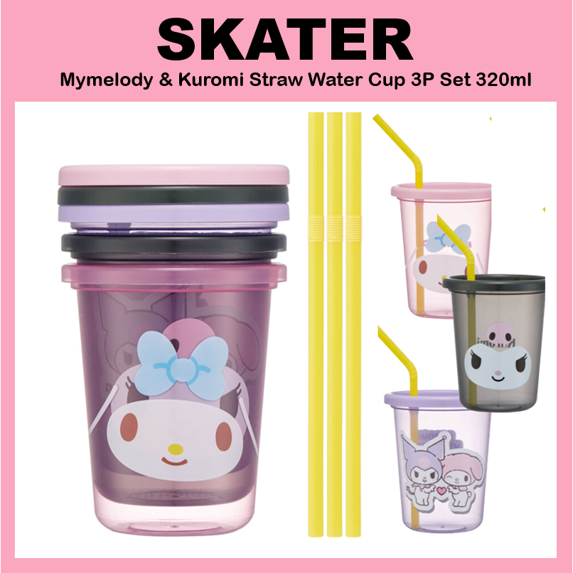 [SKATER] Mymelody & Kuromi Straw set of 3 plastic cup SIH3ST | Shopee Philippines