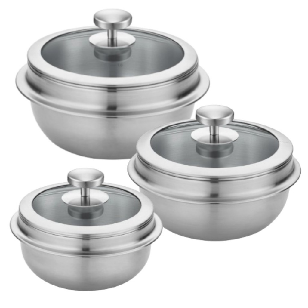 COOKEVER Totally 3-ply Stainless Steel STS 304 Pot with Glass Lid ...