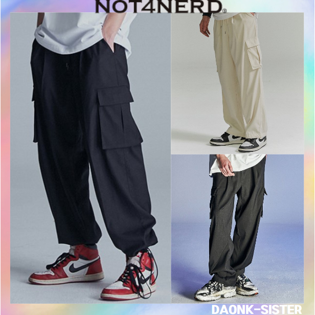 [ NOT4NERD ] Wide String Cargo Slacks Pants (unisex)-4color korea 100% authentic | Shopee ...