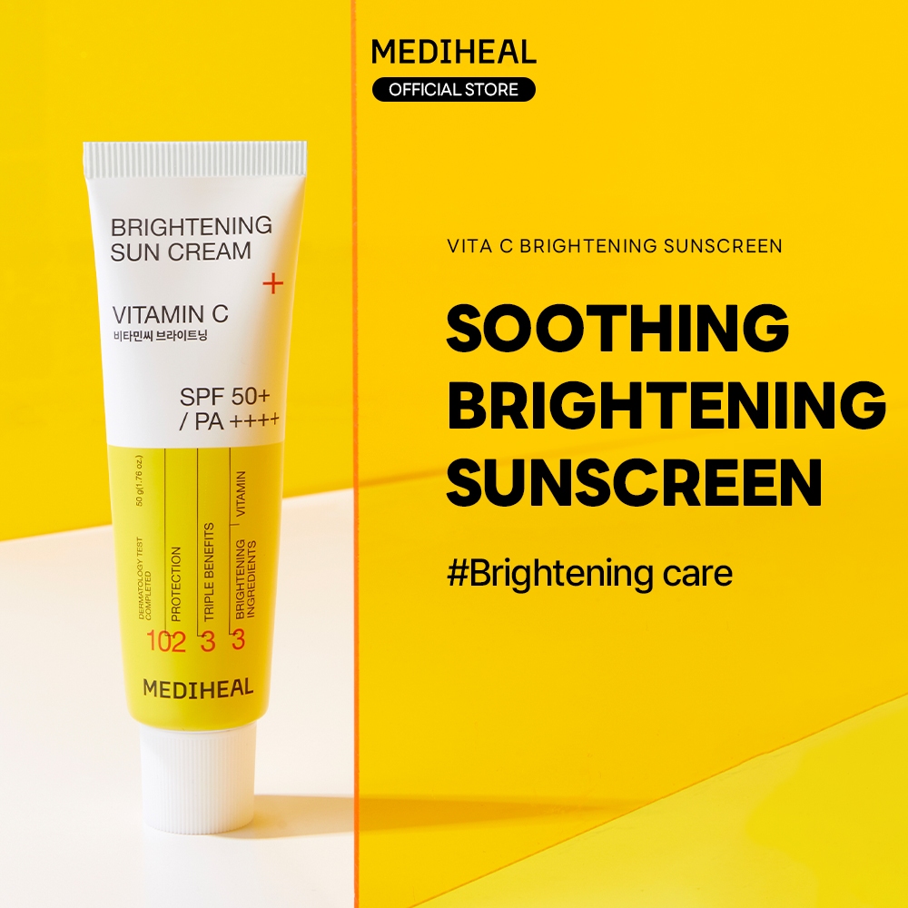 MEDIHEAL OFFICIAL Vita C Blemish Sunscreen (50g) Glowing Hydration ...