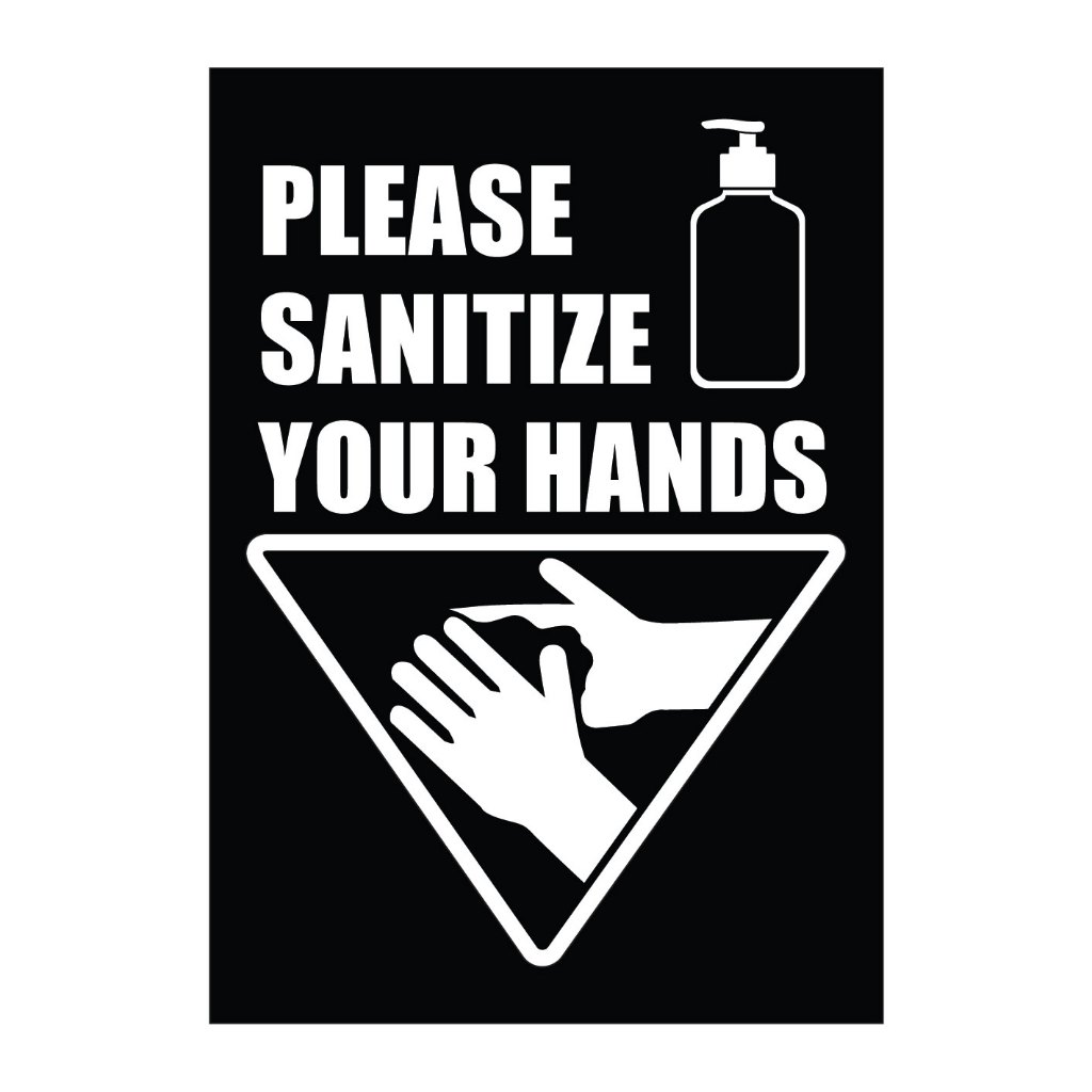 PLEASE SANITIZE YOUR HANDS Vinyl Sticker | 148mm x 210mm | Customisable ...