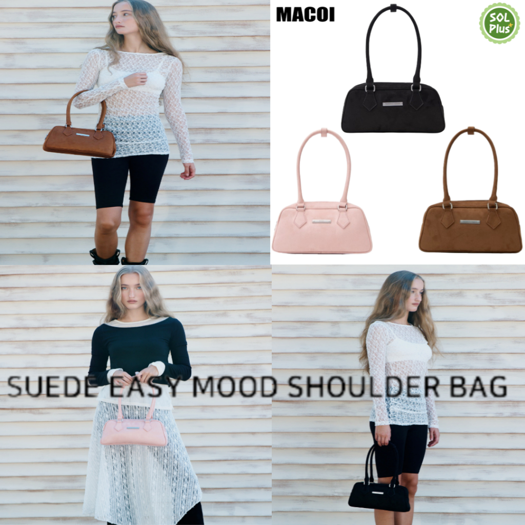 MACOI Suede Easy Mood Shoulder Bag | Shopee Philippines