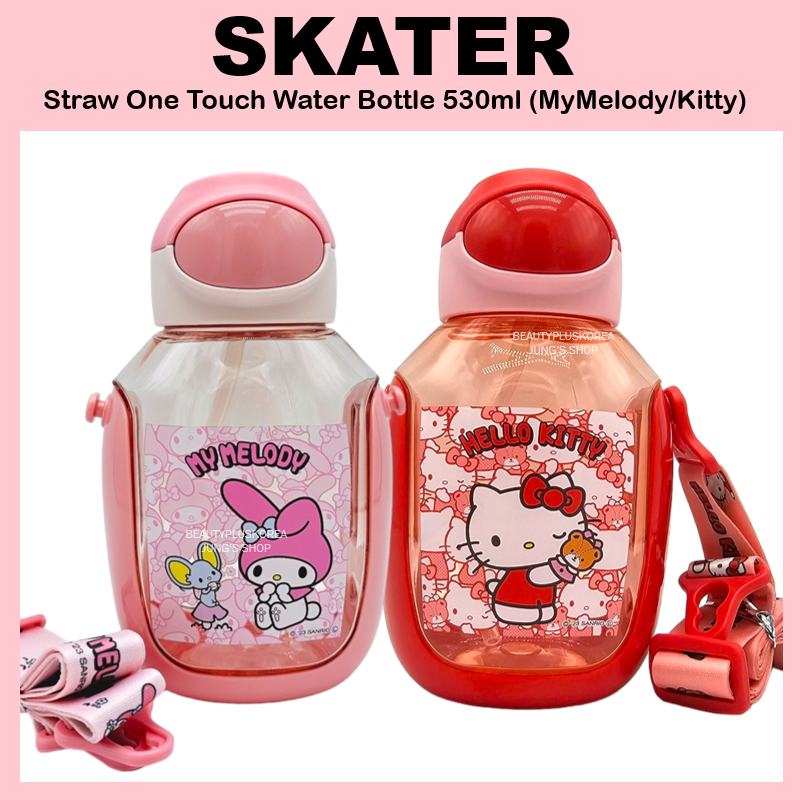 [SKATER] Straw One Touch Water Bottle 530ml PDSH6DX (MyMelody/Kitty) | Shopee Philippines