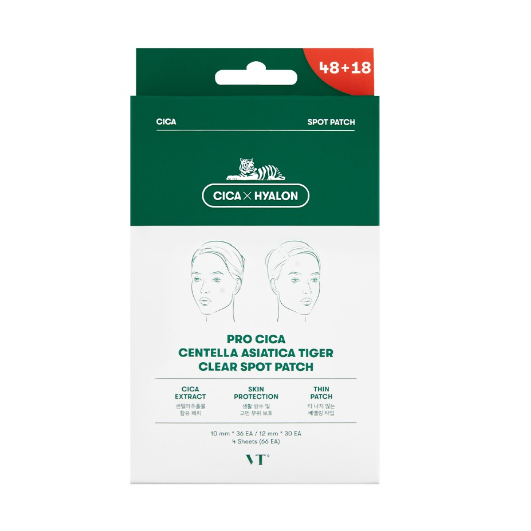 VT Cosmetics Pro Cica Centella Asiatica Tiger Clear Spot Patch (66 ...