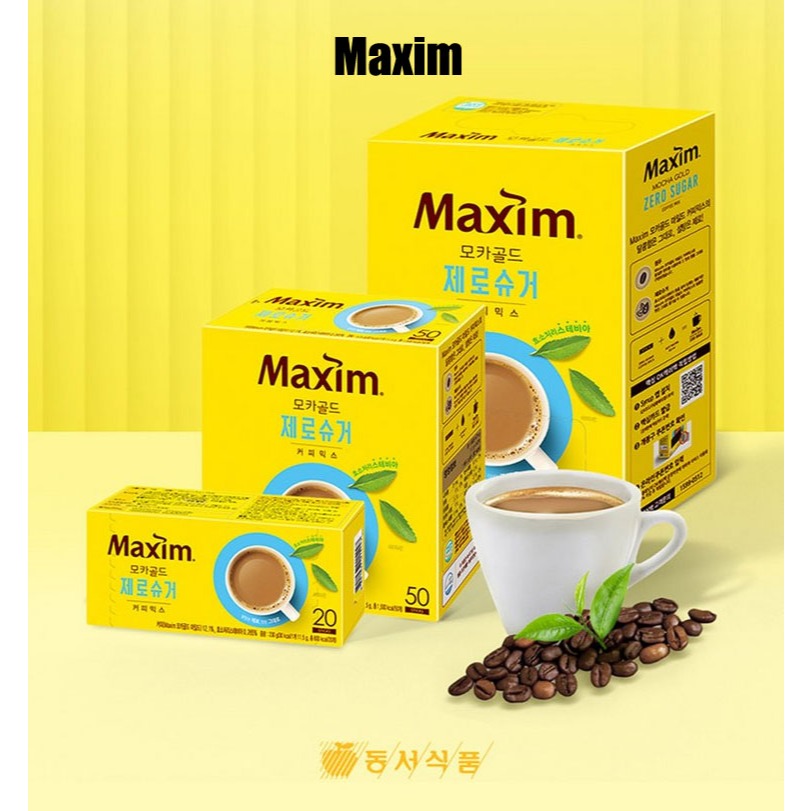 Maxim Mocha Gold Zero Sugar Coffee Mix 11.5g x 20 packs, 11.5g x 50 ...
