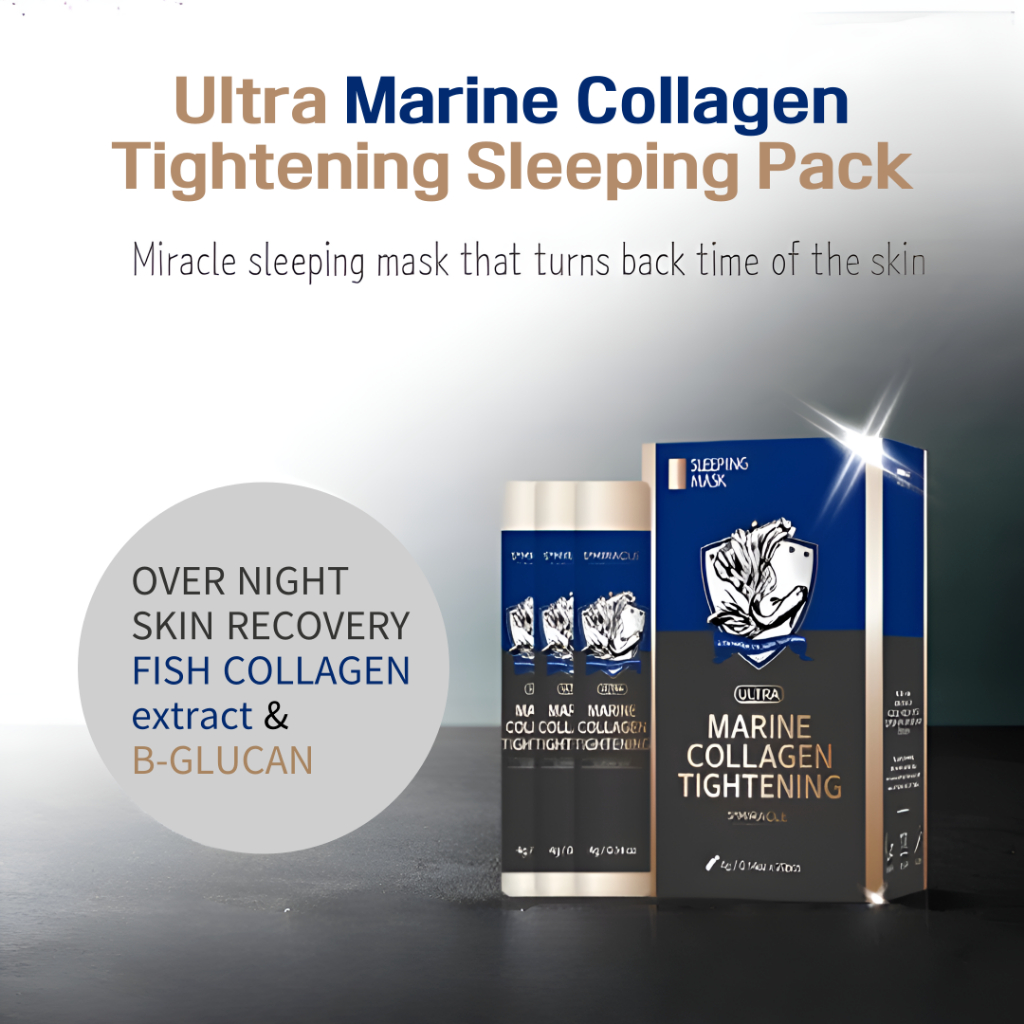Korea S+ MIRACLE Ultra Marine Collagen Tightening Sleeping Pack (20 ea ...