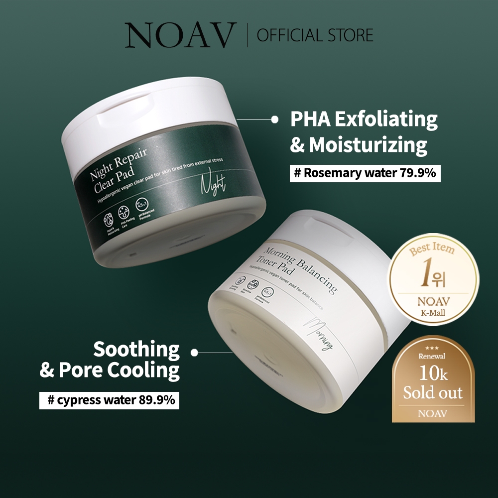 NOAV Morning & Night Toner Pad | Pore Reduction | Acne Care | Sebum ...