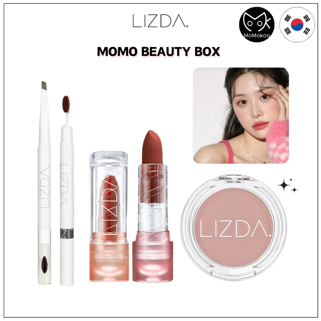 [LIZDA] Momo Beauty Box Daily Look Make-up (Air Velvet Lipstick | LIZDA Detail Fit Flat Eyebrow ...