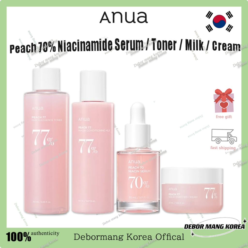[Anua] Peach 70% Niacinamide Line Toner 250ml/Serum 30ml | Shopee ...