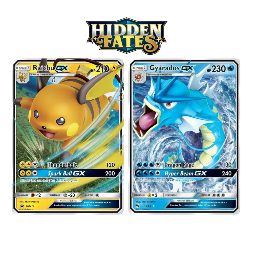 Pokemon TCG : Gyarados GX 16/68 / Raichu GX 20/68 - Hidden Fates ...
