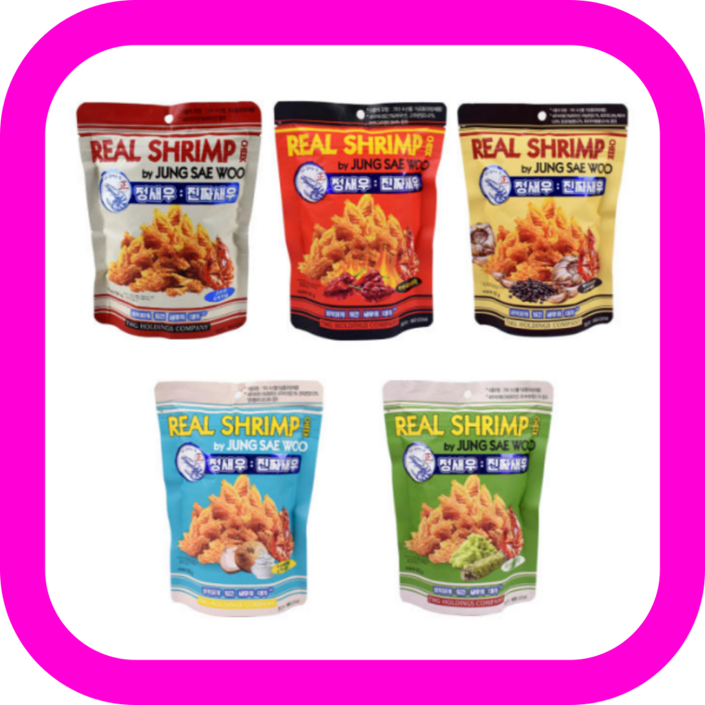 [Korea] Real Shrimp snack 8 Flavours 60g / JUNG SAE WOO Real Shrimp ...