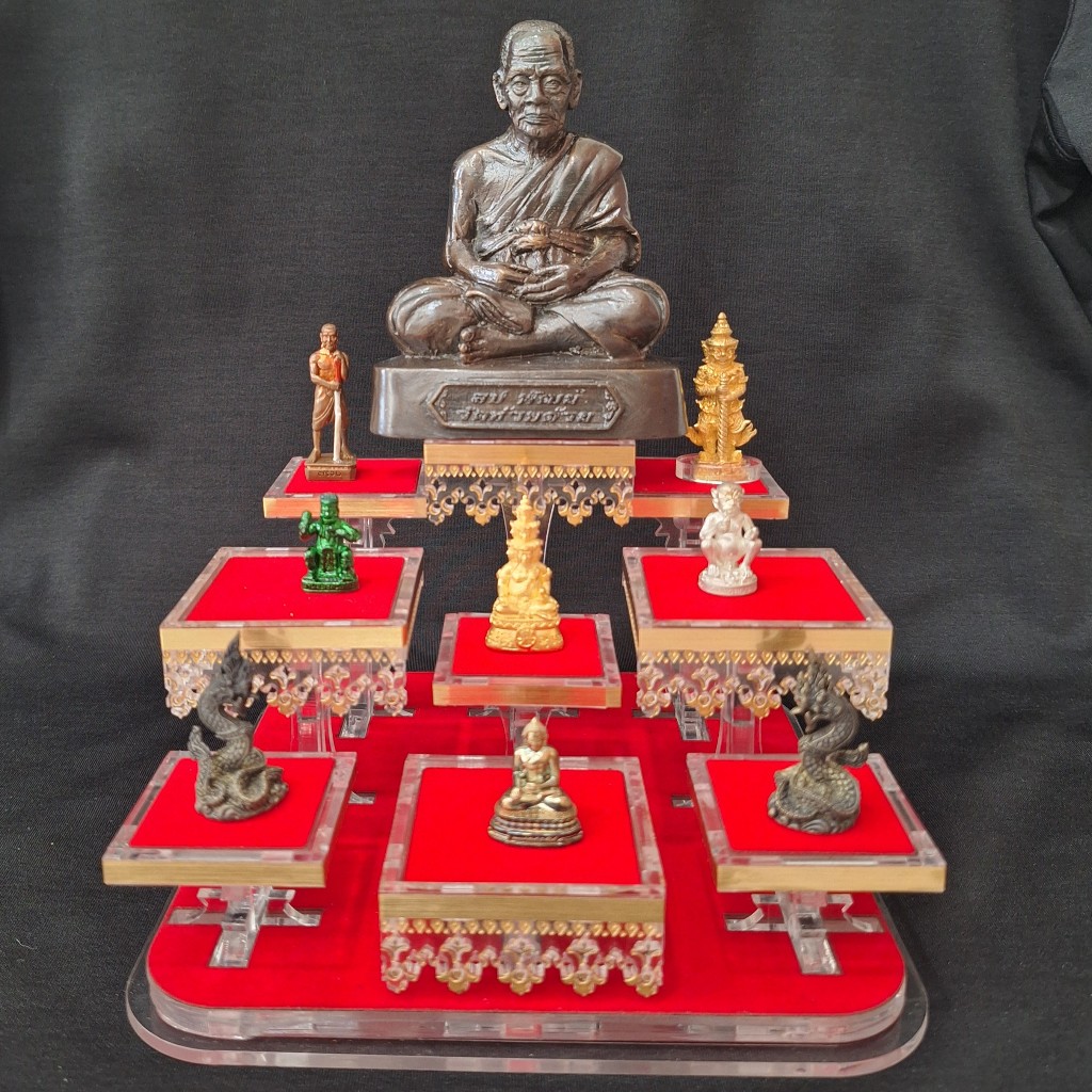 Acrylic Amulet Display Stand Altar With Red Velvet For Thai Amulets ...