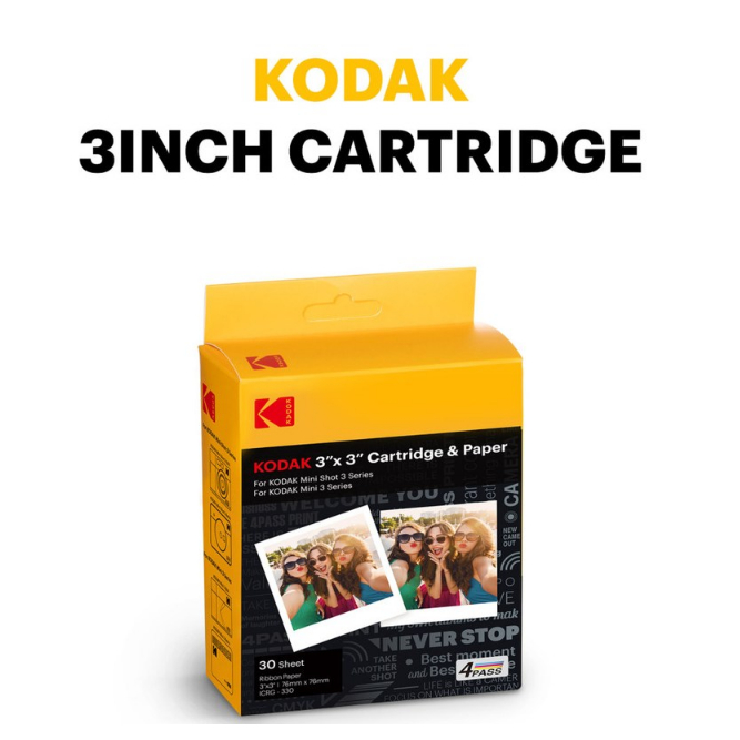 KODAK 4PASS Film Cartridge (3x3 inches) for KODAK Mini 3 Retro and Mini ...