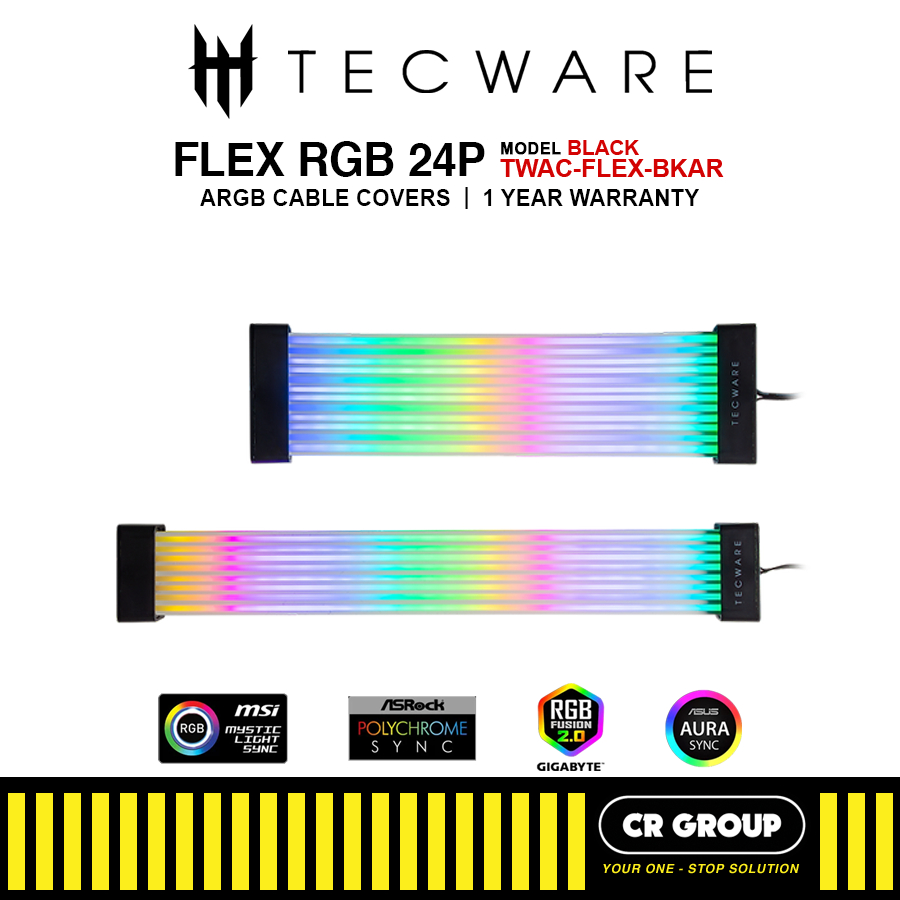 Tecware FLEX RGB 24p+GPU Extension Cable - LED PSU Cable Covers (1Yr ...