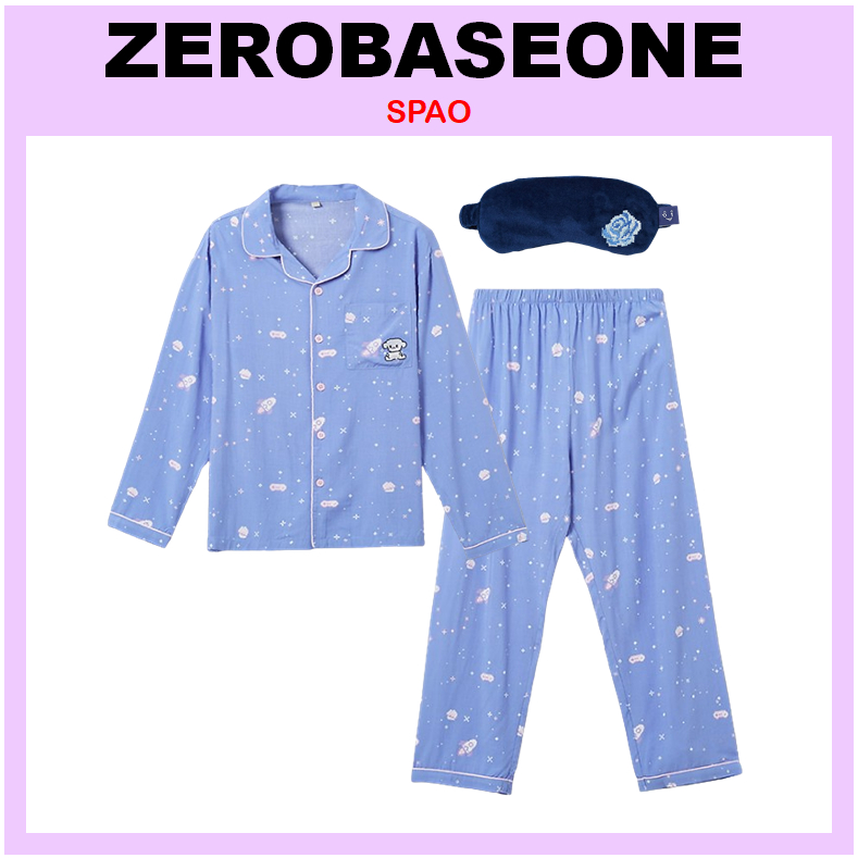 [SPAO] ZEROBASEONE Sleep mask set long-sleeved pajamas / Kim Gyu-bin ...