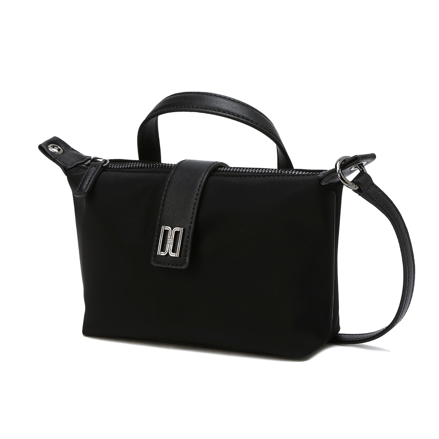 DAKS DD logo nylon fabric mini crossbag dark Black Color, Shoulder Bag ...