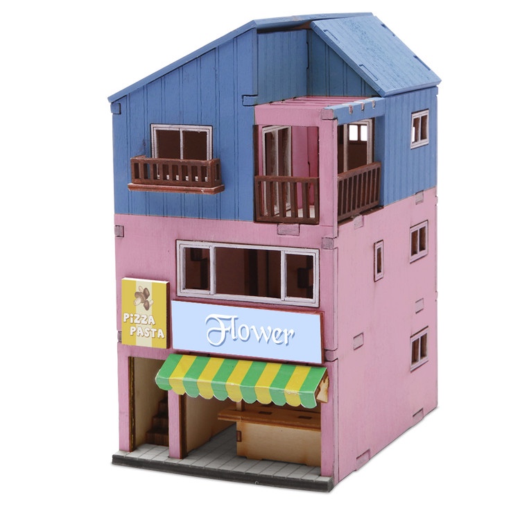 Youngmodeler Hobby Wooden Model Kit – Mini Shop House DIY Assembly ...