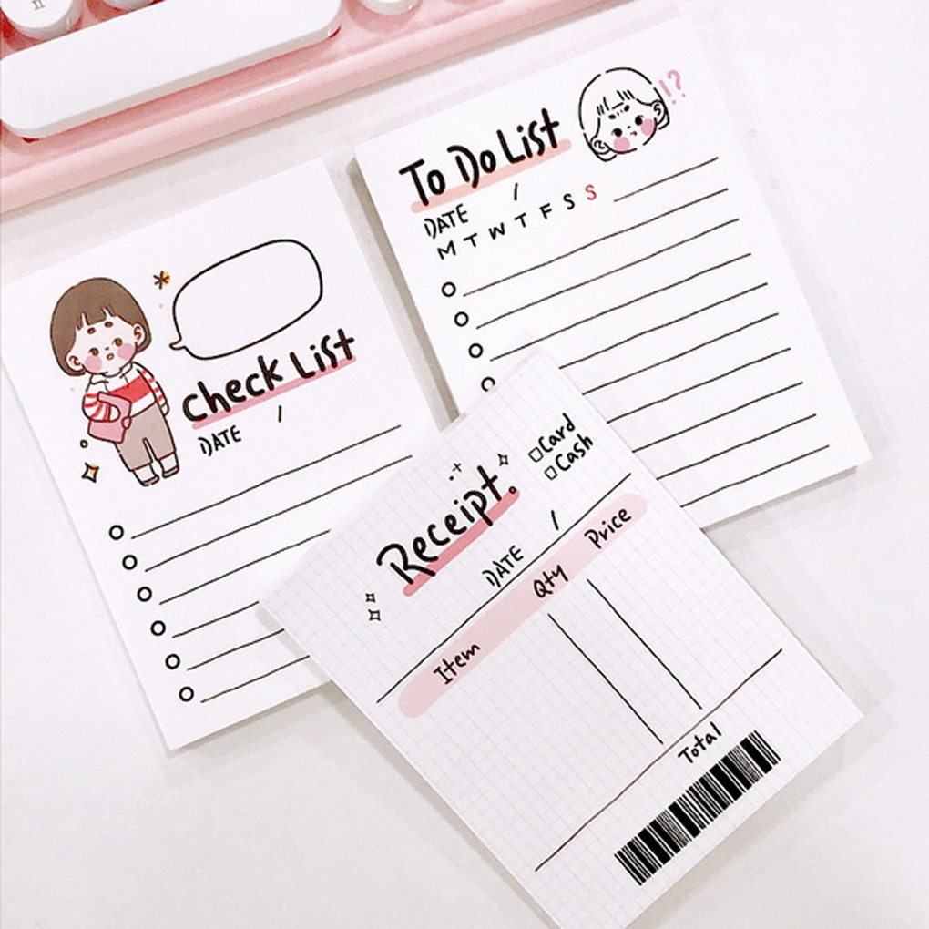 LALLAYENA Cute Illustration Check List Post-it Note Memo | Shopee ...