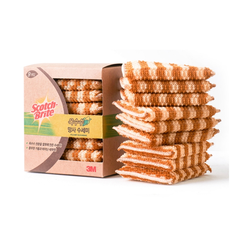 3M Scotch-Brite Natural Corn Mesh Net Scrubber Eco-friendly Set 9p, 15p ...