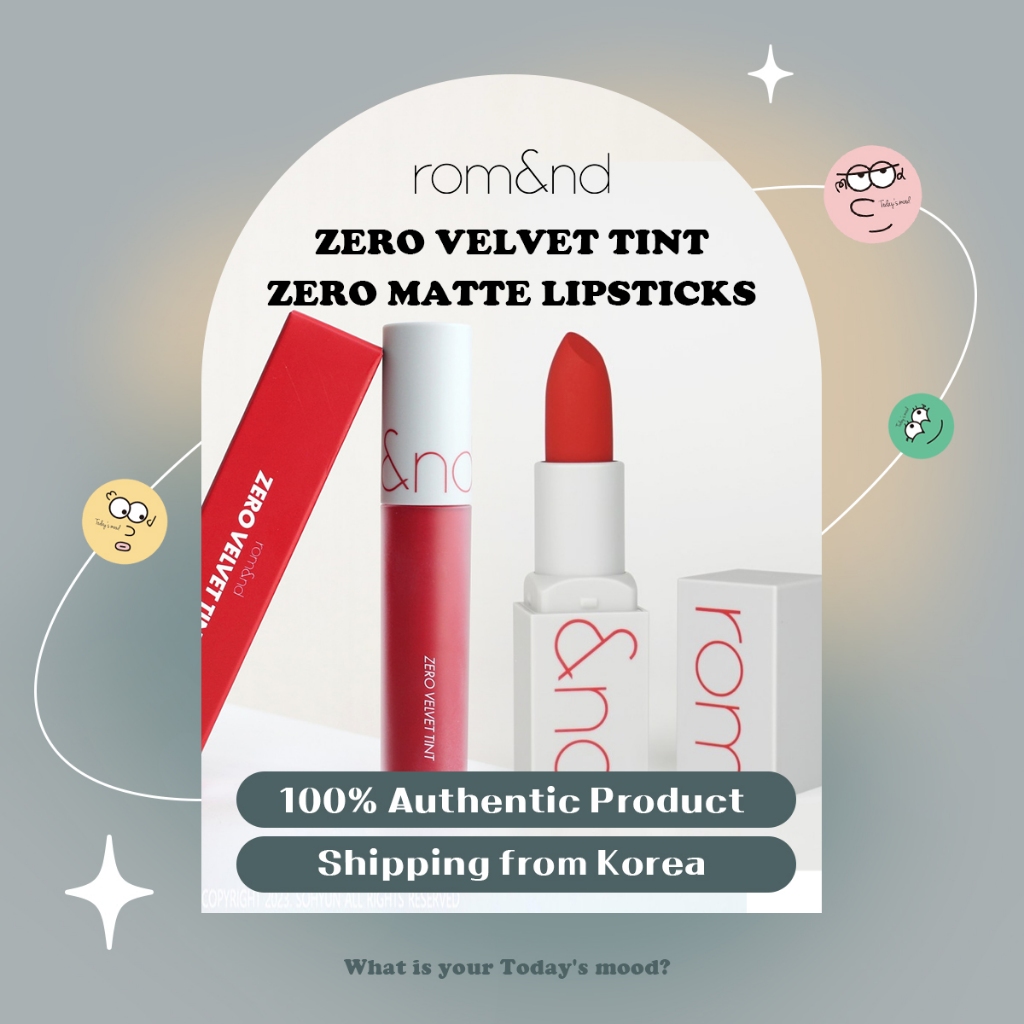 [rom&nd] ZERO VELVET TINT & ZERO MATTE LIPSTICK | romand Lip Tint Matte ...