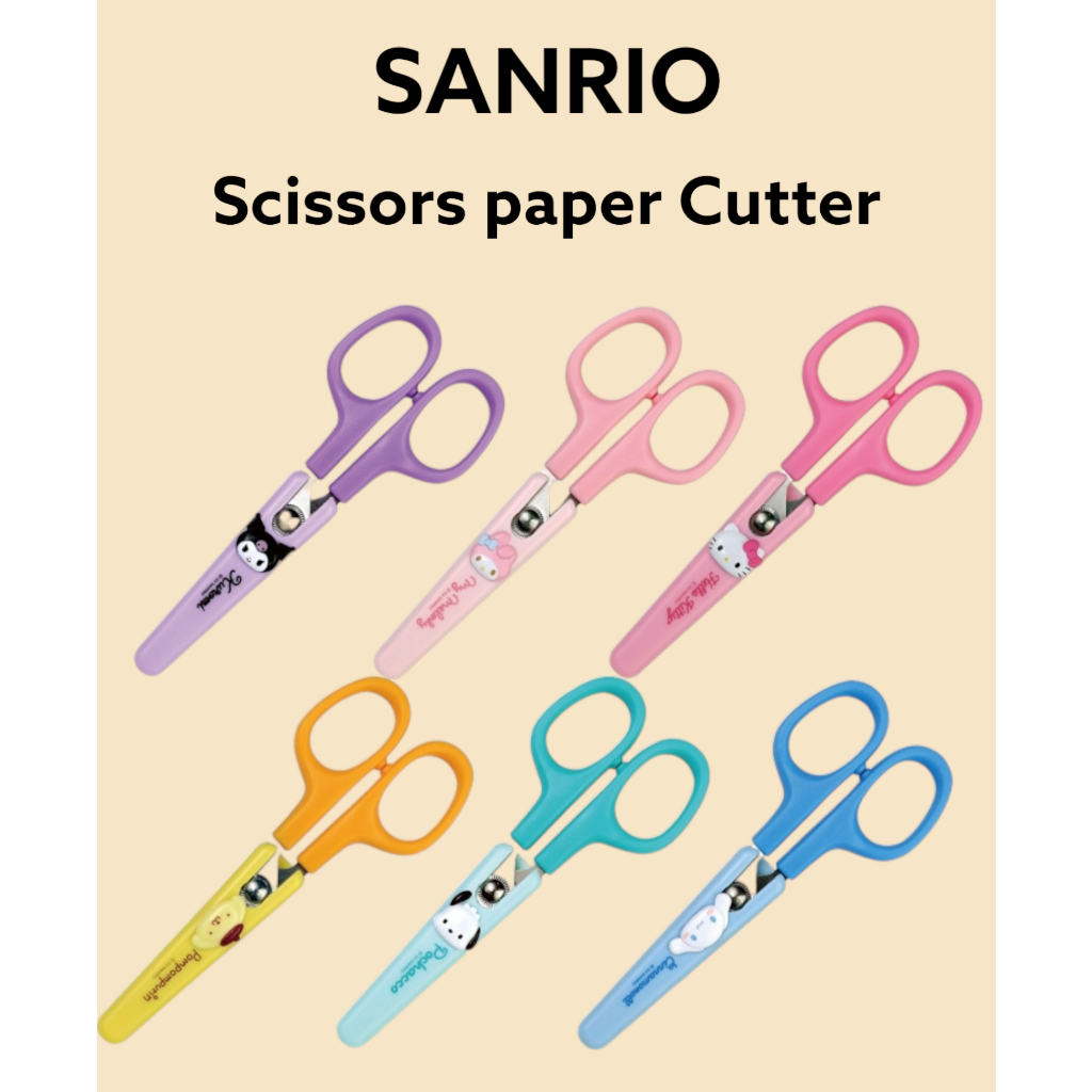 [Sanrio] Safety Cap Scissors paper cutter Kuromi/Mymelody/Kitty ...