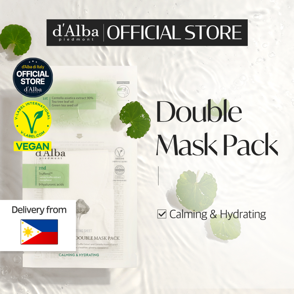 [D'ALBA OFFICIAL] White Truffle Double Mask Pack Calming/Hydrating 1pc ...