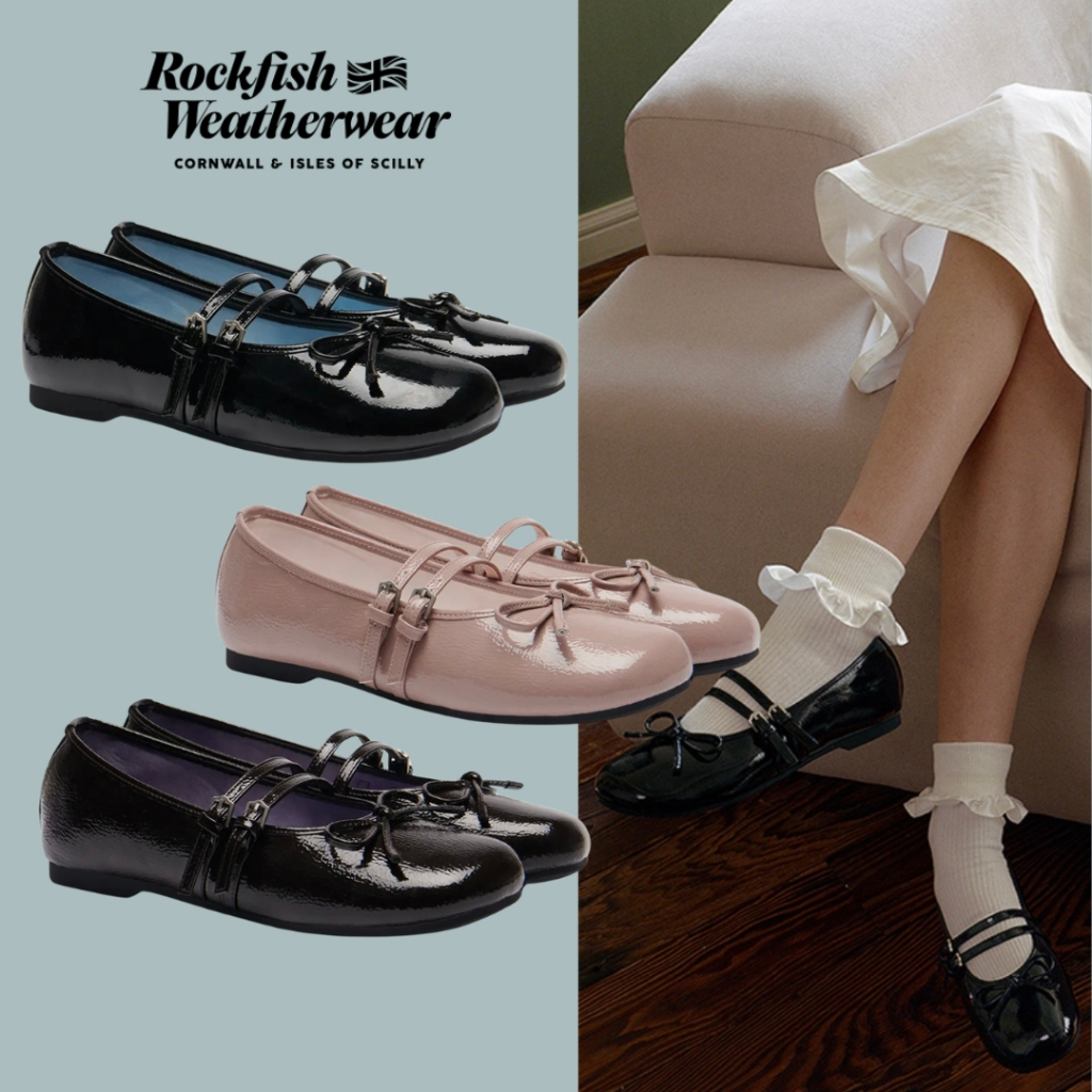 [Rockfish Weatherwear] Square Toe Two Strap Maryjanes (Enamel) (3 ...