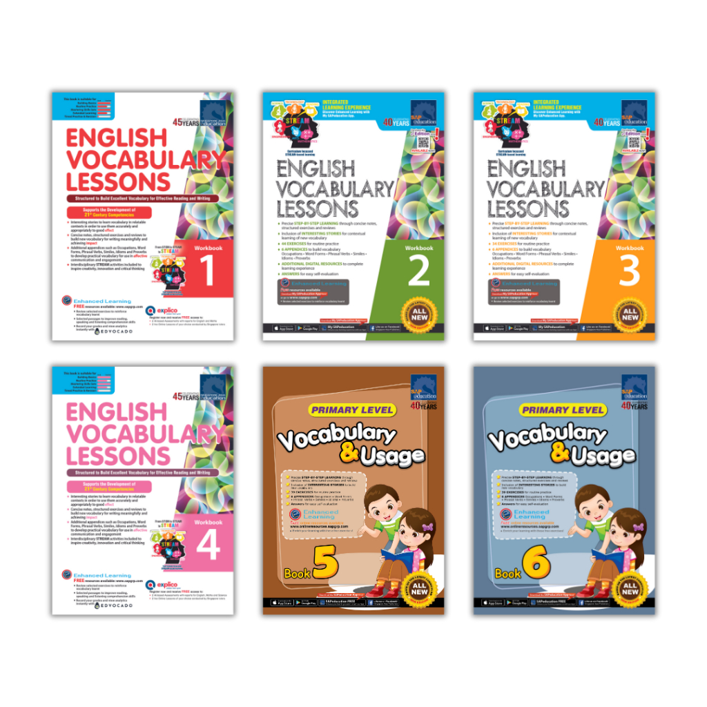 English Vocabulary Lessons (Vocabulary & Usage) Book 1 - 6 | Skill ...