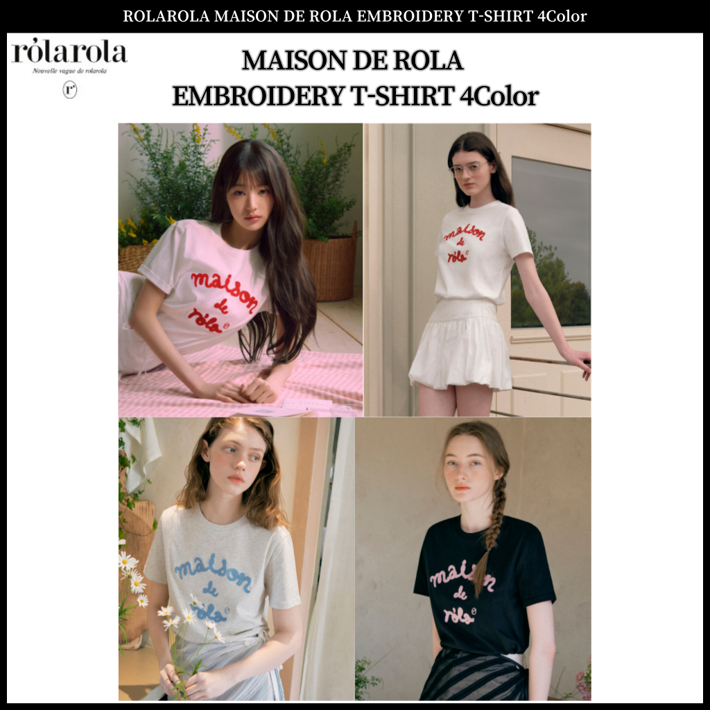 ROLAROLA MAISON DE ROLA EMBROIDERY T-SHIRT 4Color | Shopee Philippines