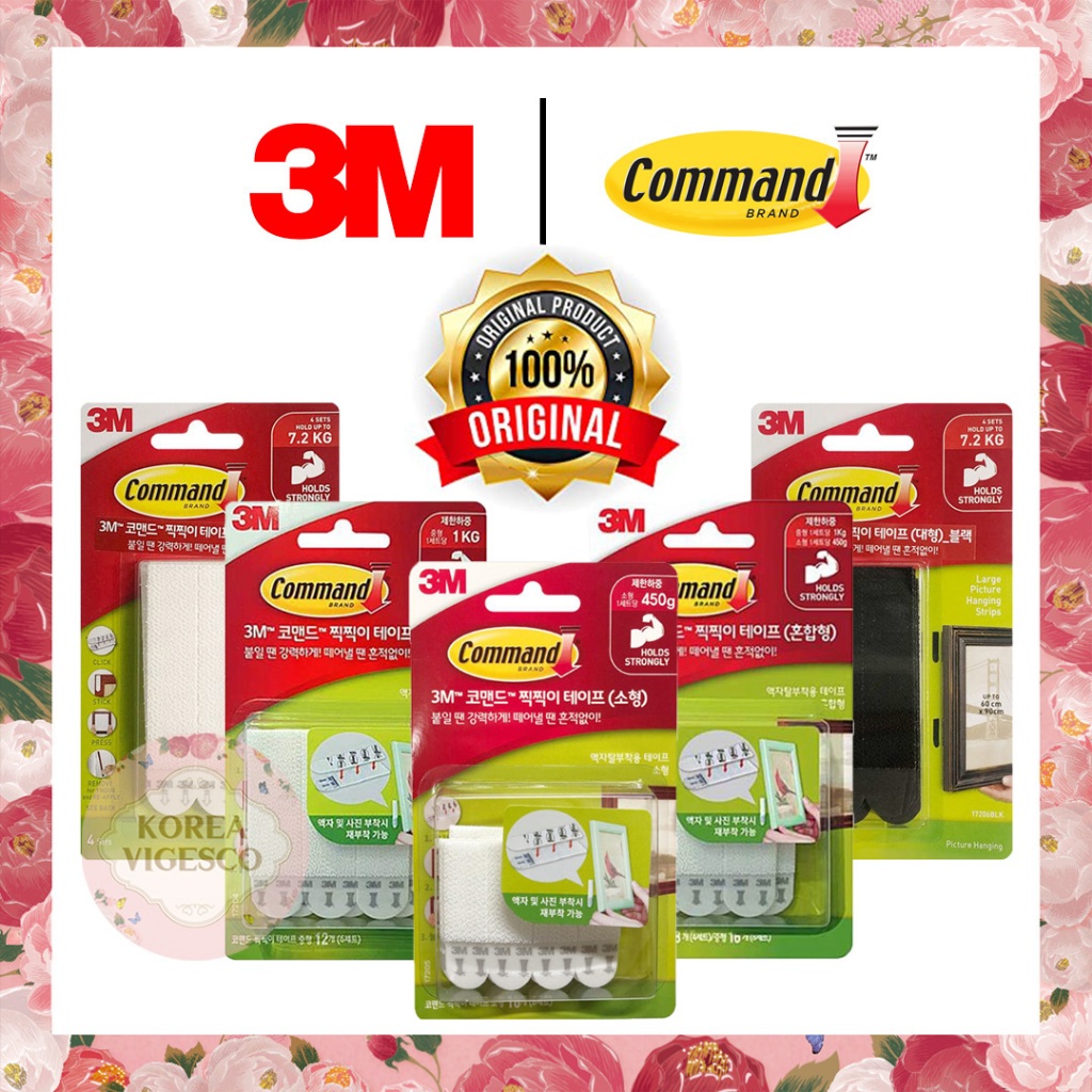 3M Command Picture Hanging Strips / No Surface Damage / Velcro Hanging ...