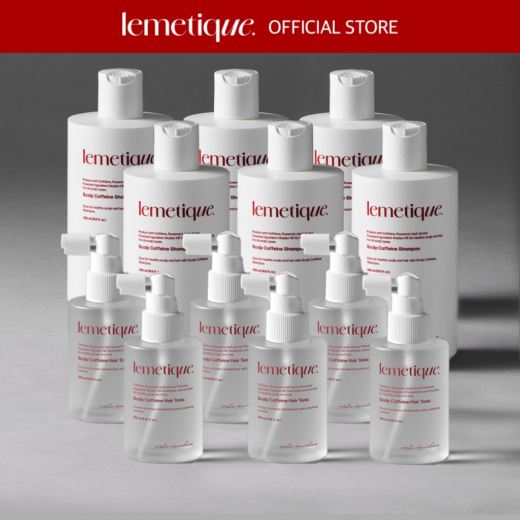 Lemetique Scalp Caffeine 6+6 Set(Shampoo 6pcs + Tonic 6pcs) | Shopee ...