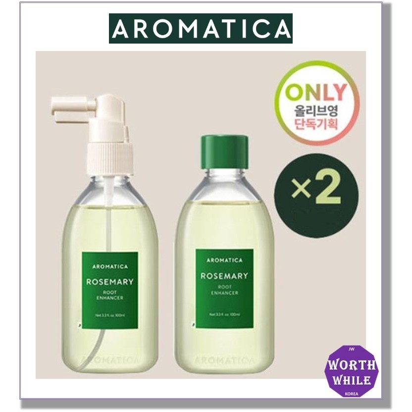 AROMATICA /Rosemary Root Enhancer 100ml + Refill 100ml SET /Hair Tonic ...