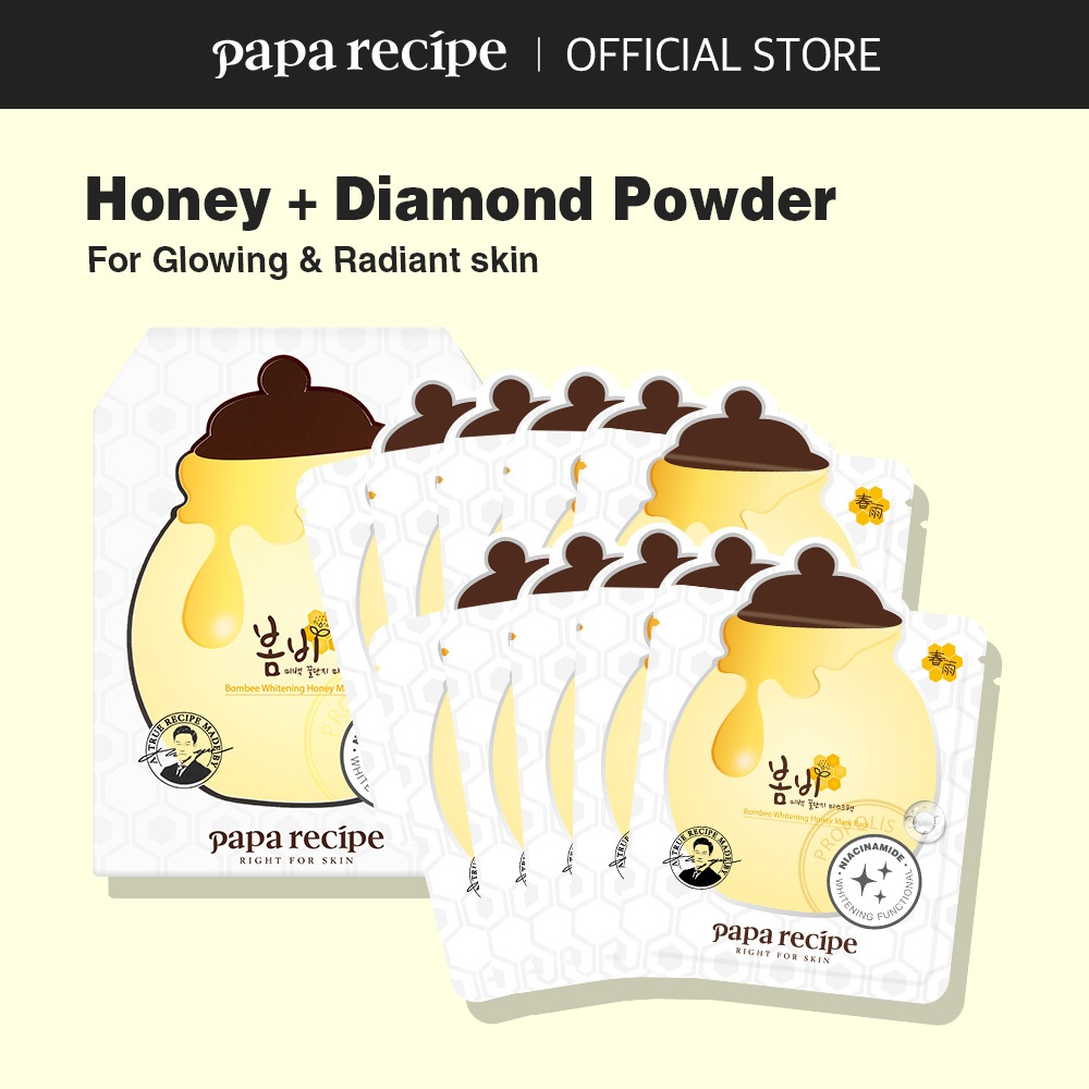 papa recipe Bombee Whitening Honey Mask Pack (25g * 10sheets) | Shopee ...