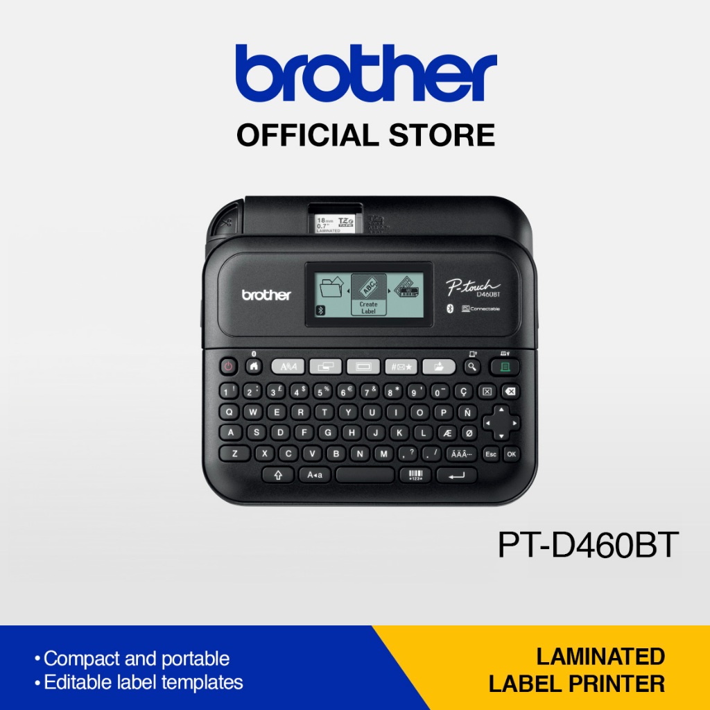 Brother PT-D460BT Desktop Bluetooth and PC Connectable Label Printer ...
