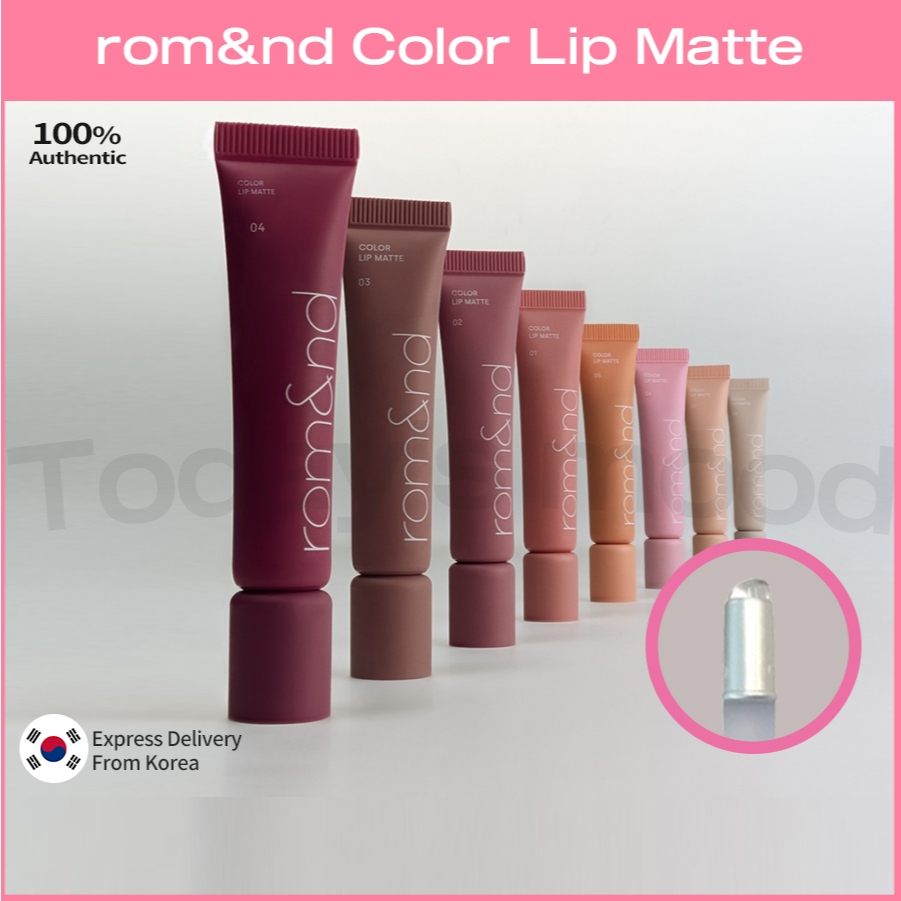 [rom&nd] New Color Lip Matte (8 colours) | Oliveyoung Tint Velvet Texture | Shopee Philippines